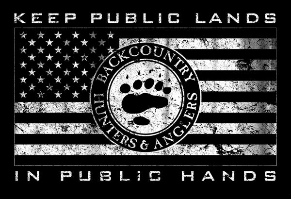 Public Land Owner® - Flag Sticker - Backcountry Hunters & Anglers Store